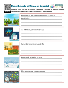 Describing the Weather in Spanish - PDF Worksheet - Spanish Learning Lab
