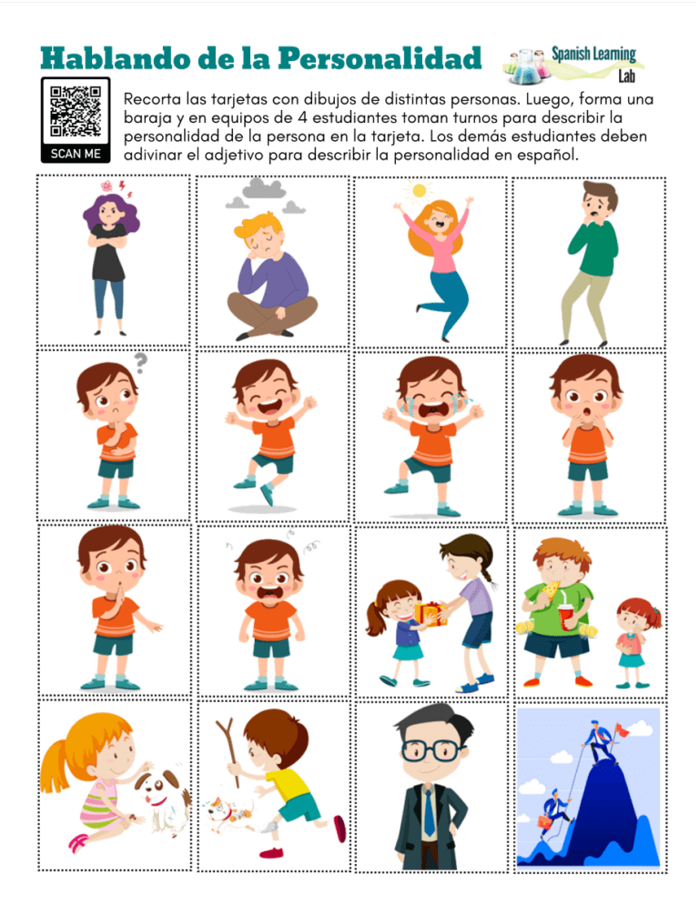Talking about Personality in Spanish - PDF Worksheet - Spanish Learning Lab