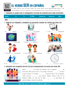 The verb SER in Spanish - PDF Worksheet - Spanish Learning Lab
