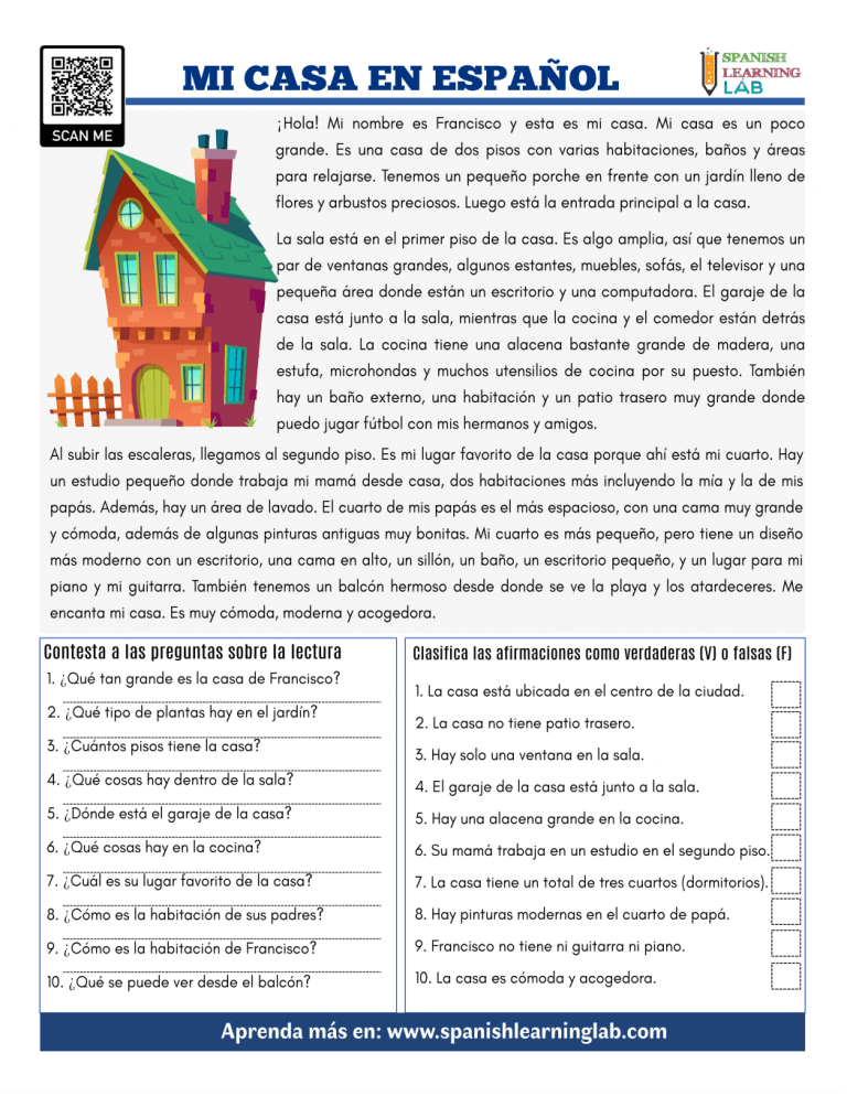 Spanish Reading Worksheets Archives - Spanish Learning Lab