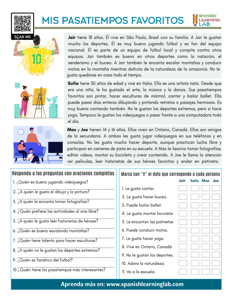 Spanish Reading Worksheets Archives - Spanish Learning Lab