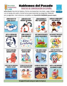 Hablemos sobre el Pasado en Español - Tarjetas de conversación ...
