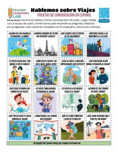 Hablemos de Viajes en Español - Tarjetas de conversación - Spanish ...