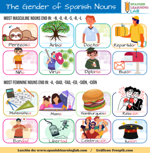The Rules for the Gender of Nouns in Spanish - Spanish Learning Lab