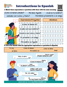 Practicing Spanish Introductions - PDF Worksheet - Spanish Learning Lab