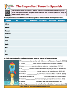 The Imperfect Tense in Spanish - PDF Worksheet - Spanish Learning Lab