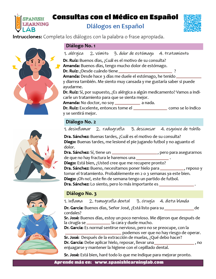 Consultas con el Médico en Español - Diálogos en PDF - Spanish Learning Lab
